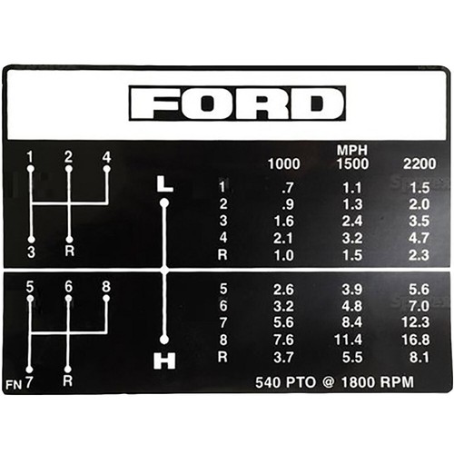 Shift Pattern Decal 8-Speed Fits Ford Tractor 4000 4100 4600 | eBay