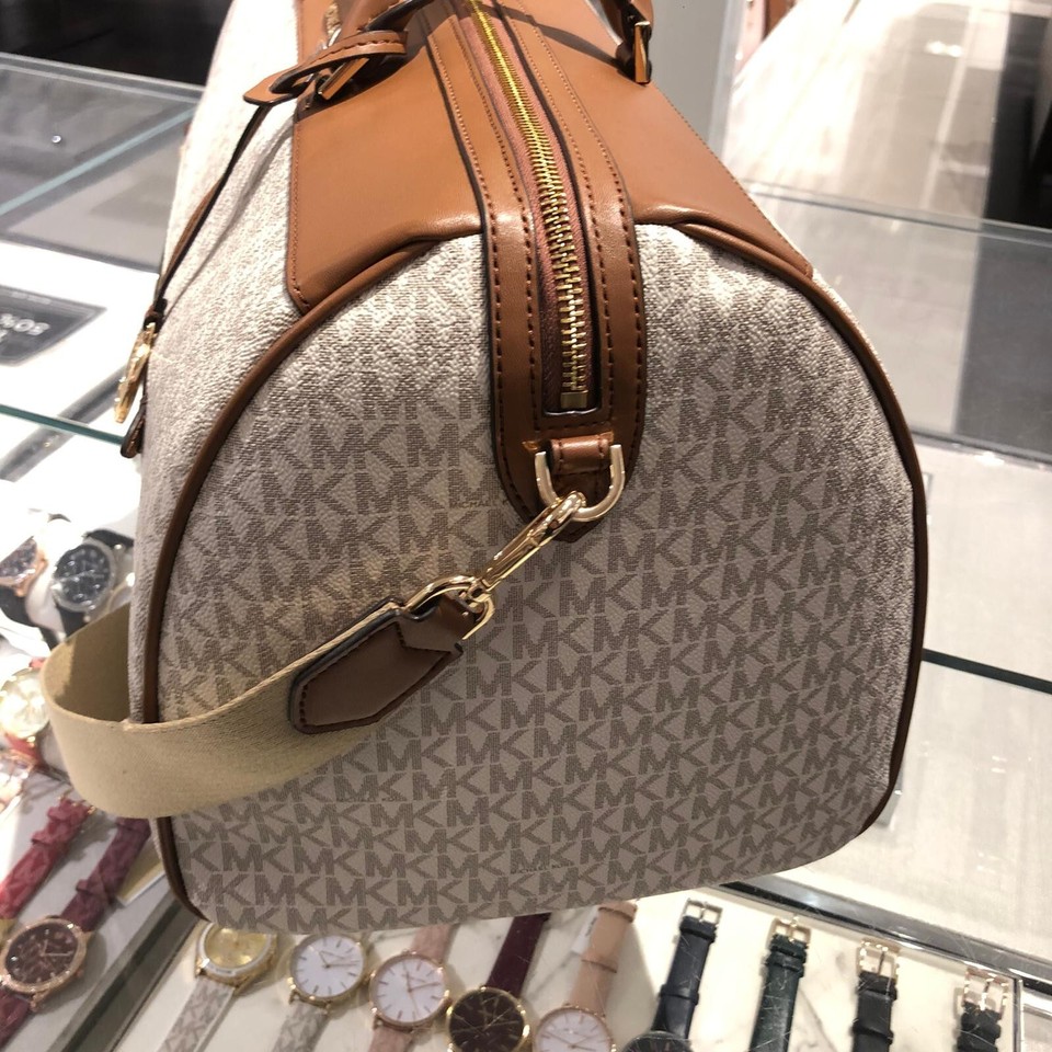 Michael Kors Jet Set Travel XL Duffle Weekender Luggage Bag - Vanilla ...