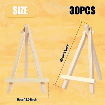 30 Pack Mini Wood Display Easel 6 Inch Wood Artist Easels Foldable Art ...