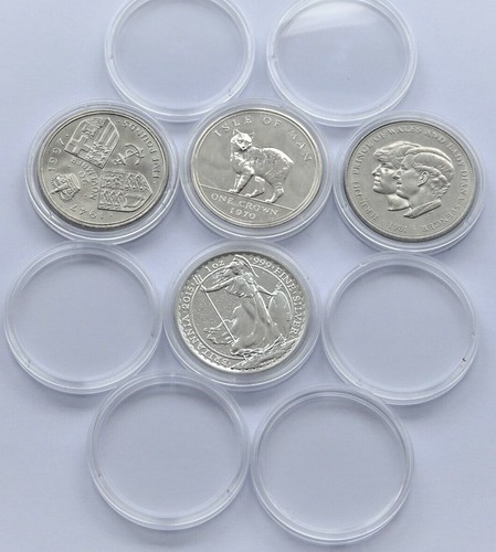 Coin Capsules Cases 39mm[£5,CROWN, 1oz silver ] -(10, 20,30 ,50, 100 ...