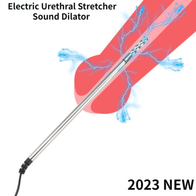Male Electric E-stim Stretcher Urethral Sounding Rod Penis Plug Dilator ...