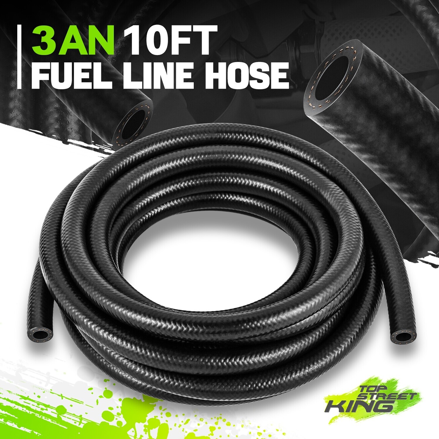 3/16" ID 10FT 3AN NBR Rubber Gasoline/Diesel/Biodiesel/Engine Oil/Fuel ...