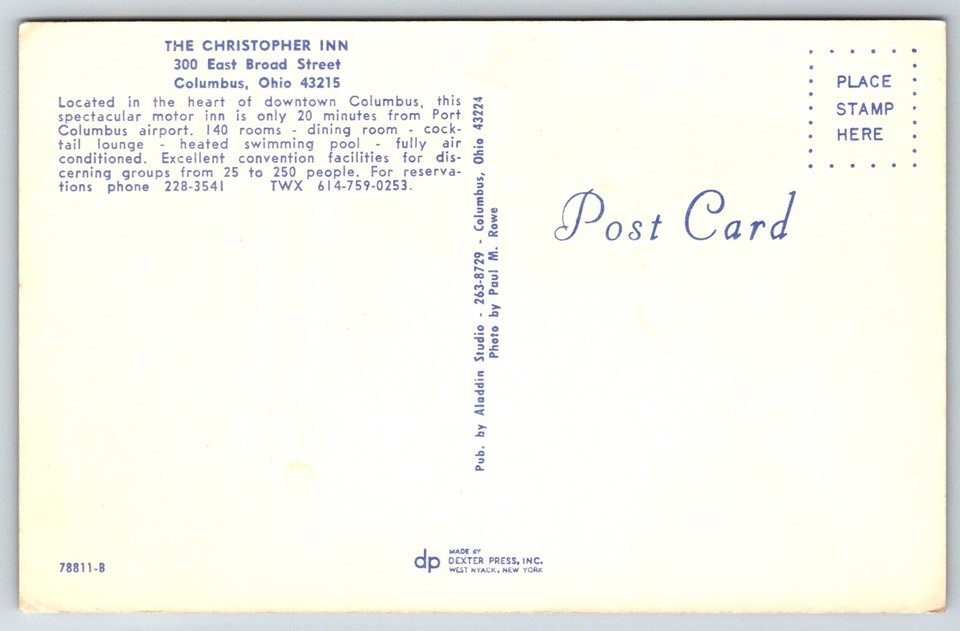 Postcard Columbus Ohio Christopher Inn and Resort Street View | eBay