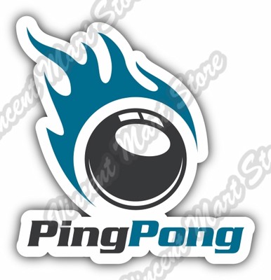 Table Tennis Ping Pong Paddle Ball Sport Car Bumper Vinyl Sticker Decal ...