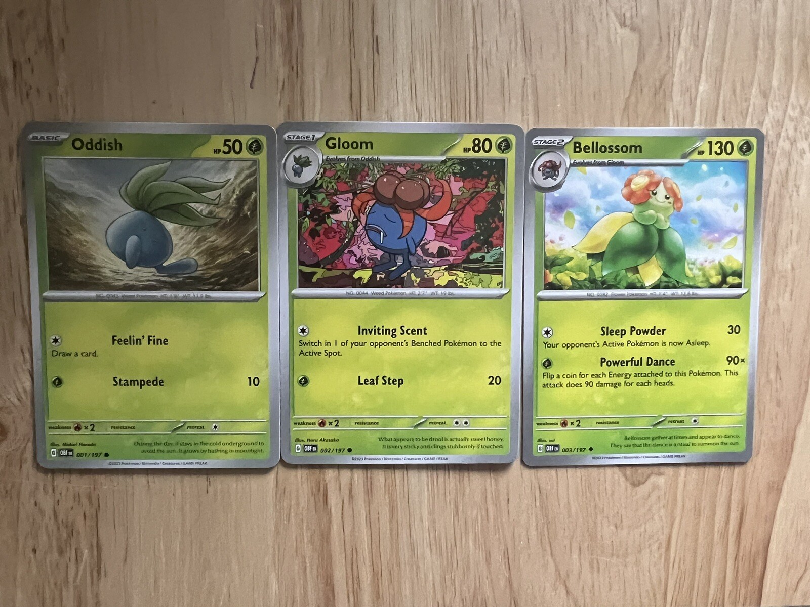 Oddish 1/197, Gloom 2/197, Bellossom 3/197 - Obsidian Flames - Read ...
