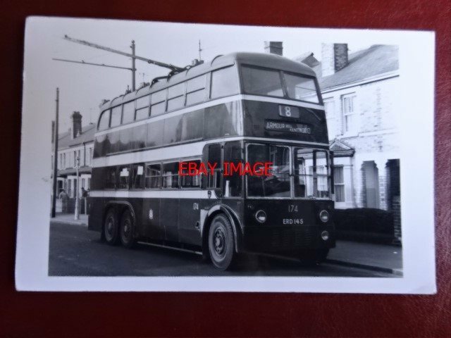 PHOTO READING TROLLEYBUS NO 174 REG ERD 145 ON ROUTE 18 | eBay UK