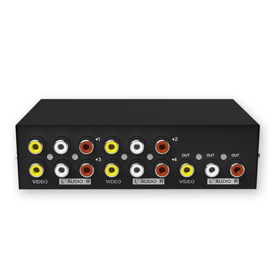 3 RCA Composite Video Audio MT-431AV 4-Port AV Selector Switcher ...