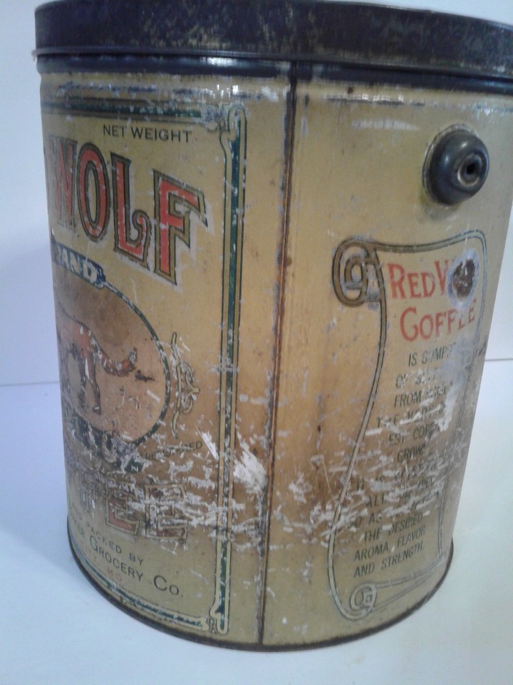 Vintage Merchandise Red Wolf Coffee 6-Pound Coffee Tin. | eBay
