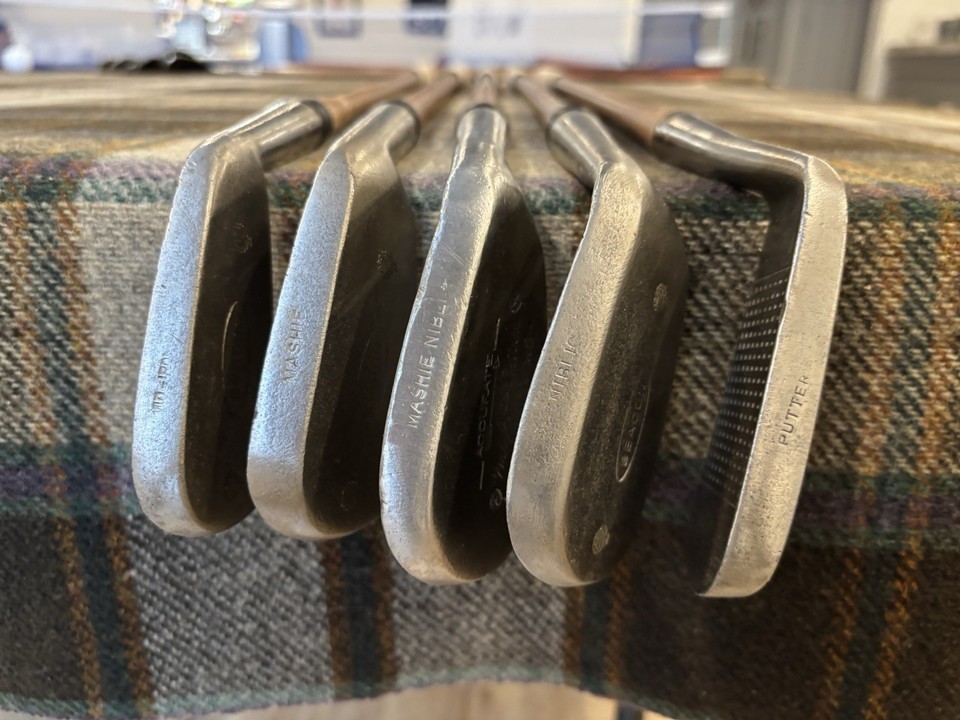 Antique Vintage Hickory Wood Shaft Golf Club Set , Sr Flex Shafts ...