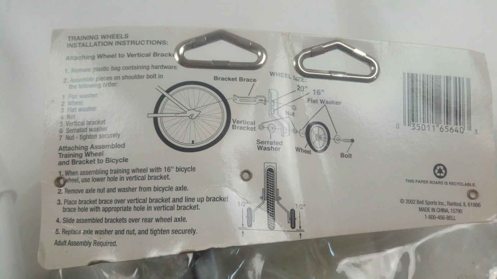 Training Wheels Blue Street Trainerz Fits Most 16" and 20" Bikes Bells ...