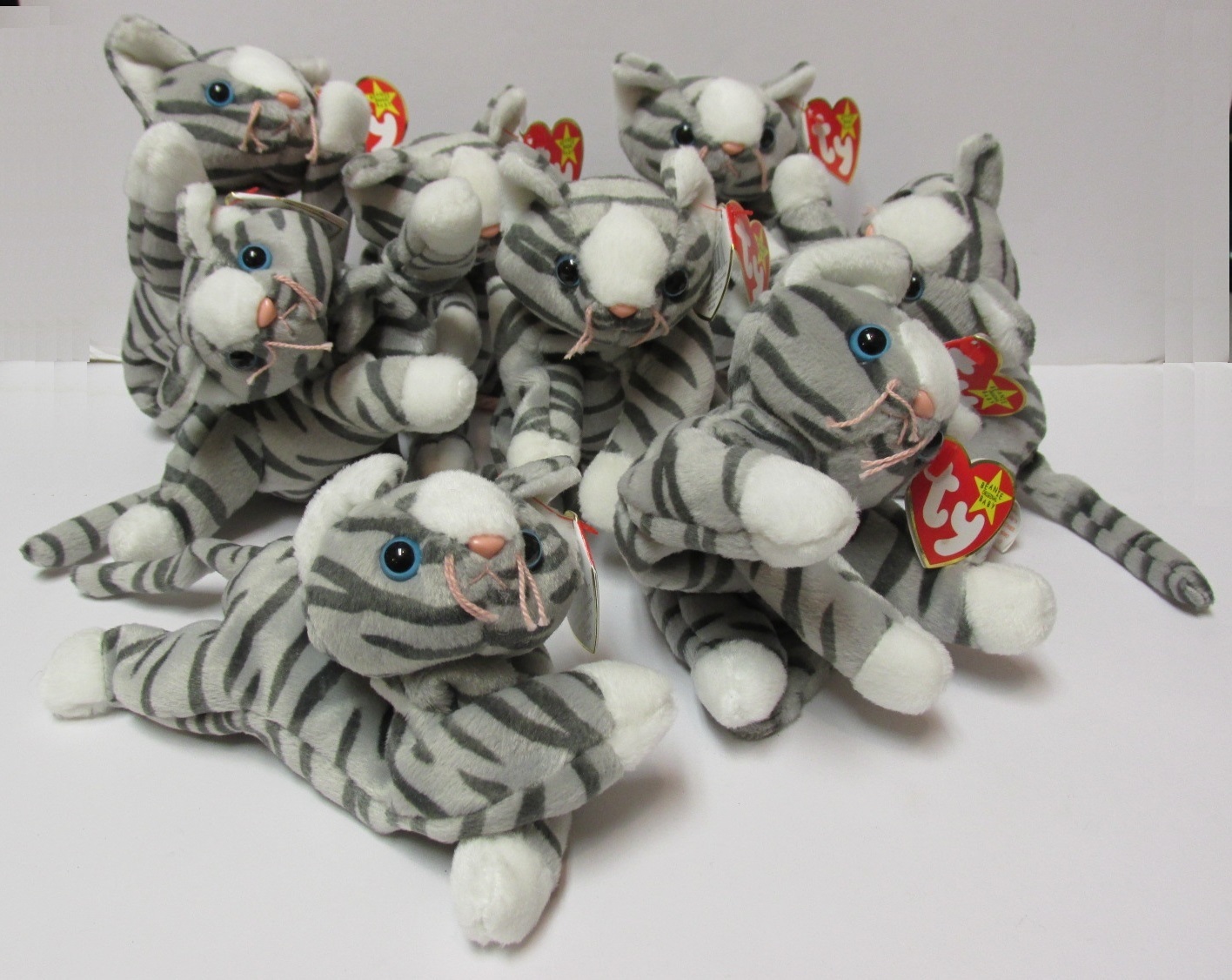 Ty Beanie Baby Prance, Silver Tabby Feline, Kitty Cat PRISTINE CLEAN ...