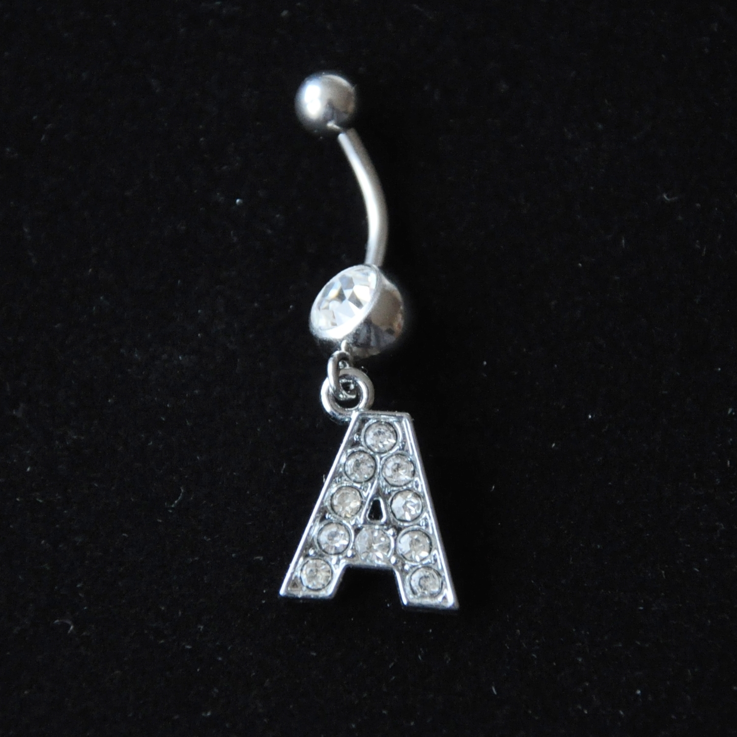 1 x Sparkle Stunning Initial Alphabet Letter Belly Bar Ring Navel ...