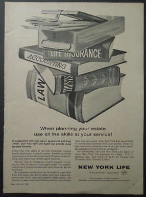 1960 NEW YORK LIFE Insurance Company Magazine Ad - Many Valuable ...