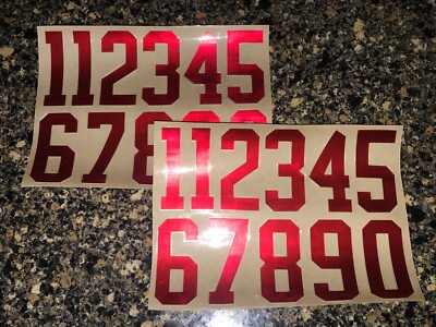ALABAMA CRIMSON TIDE Chrome Crimson Football Helmet Numbers Decals MINI ...