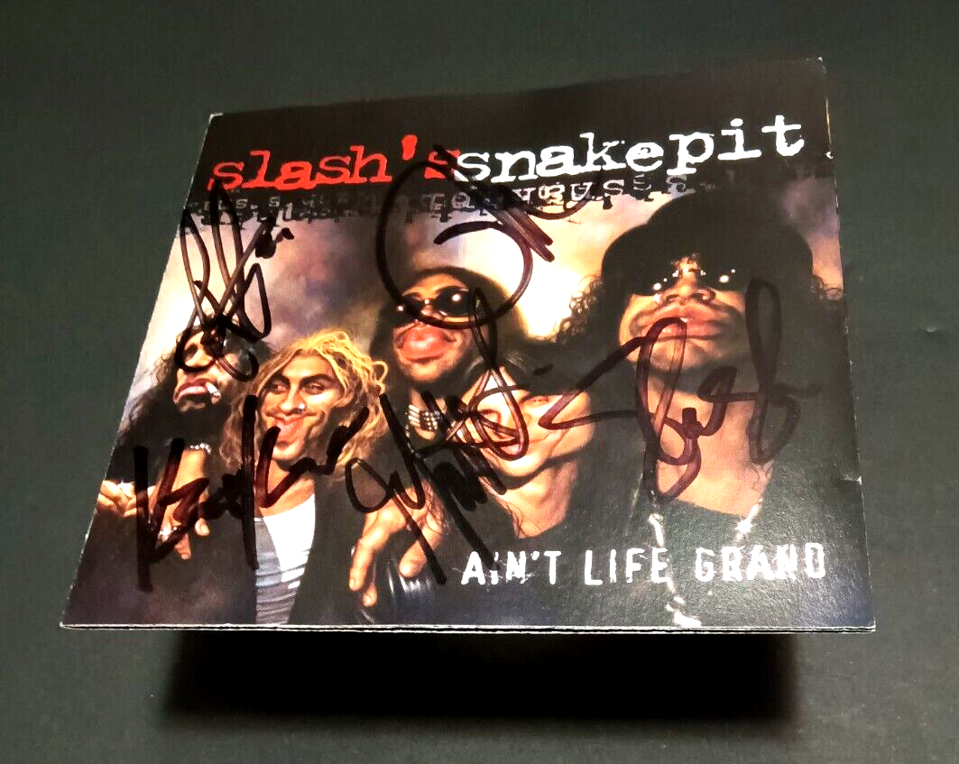 SLASH'S SNAKEPIT SIGNED + FRAMED CD JSA LOA Ain't Life Grand SLASH Guns ...