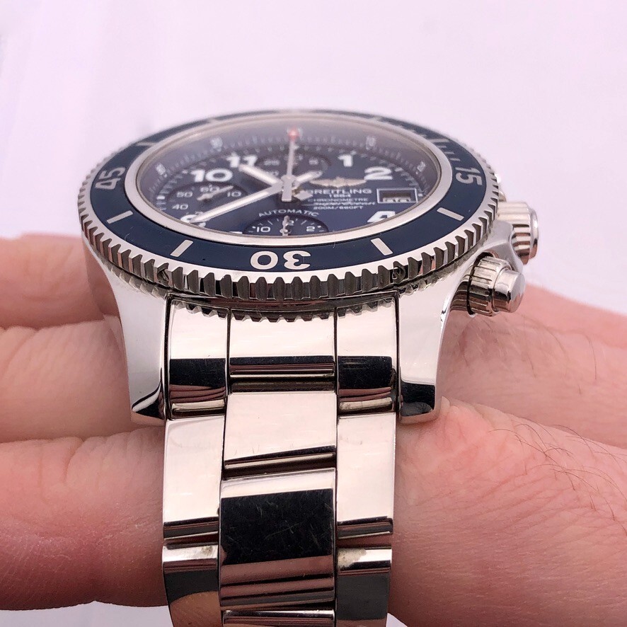 Breitling Superocean Chronograph Blue Chronometer 200M Mens 42mm Watch ...