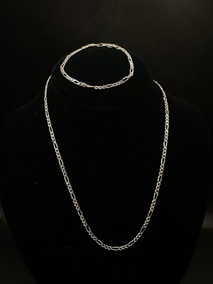 925 Real Silver Bracelet And Necklace Set | eBay