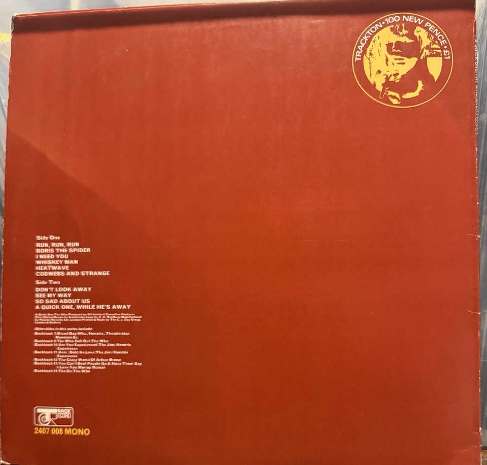 THE WHO ~ BACK TRACK 8 A QUICK ONE ~ Track 2407 008 | eBay