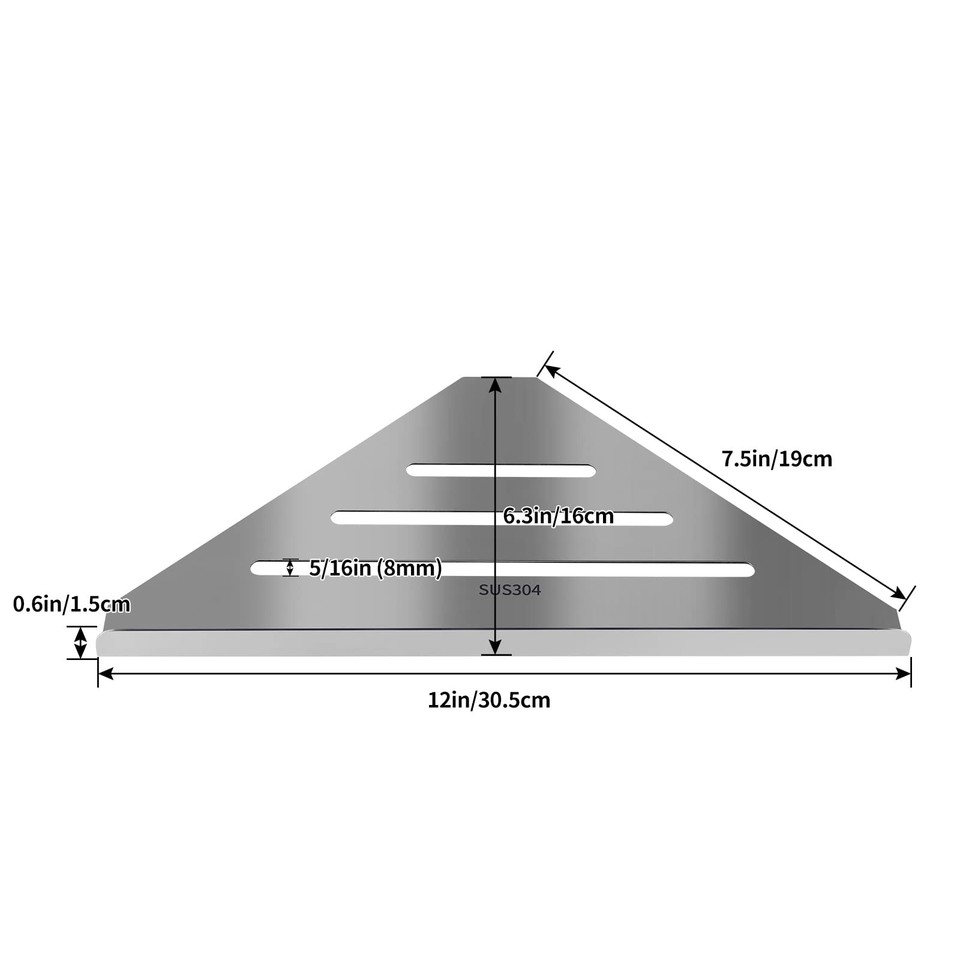Sanbege 2 Pcs 304 Stainless Steel Corner Shelf with Screws, Triangle ...