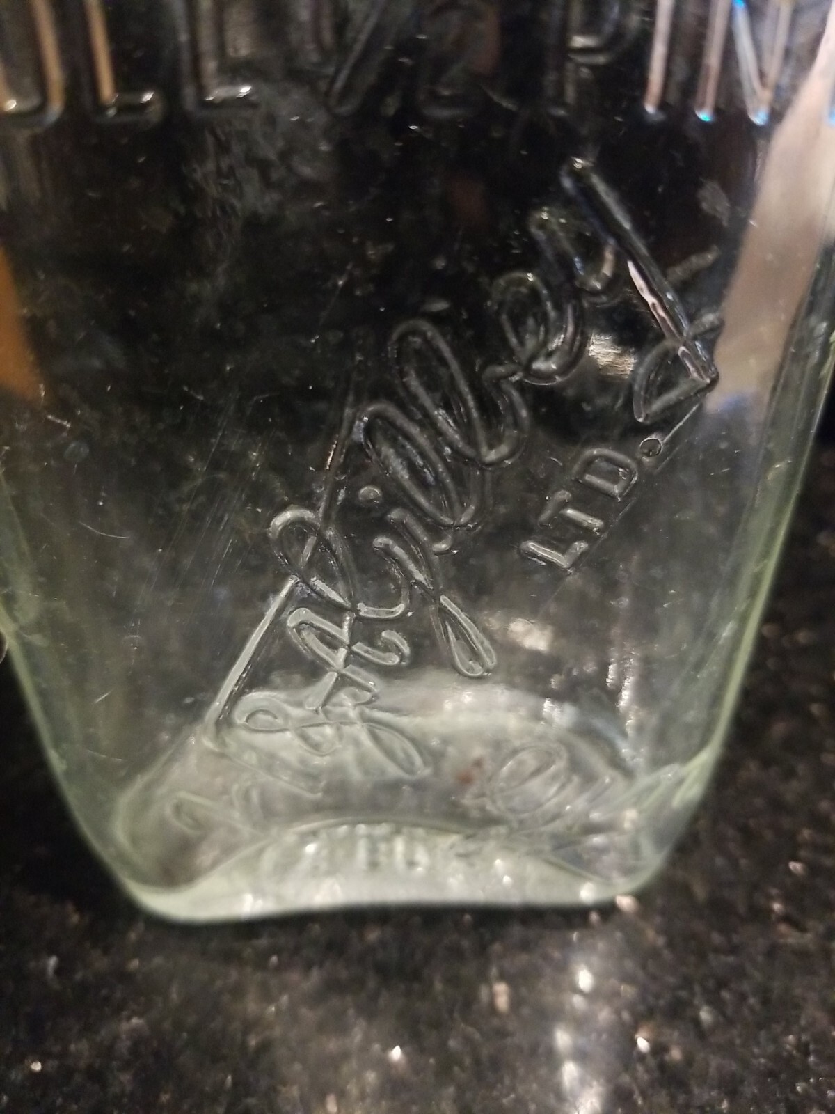 H & A Gilbey Antique Glass Gin Bottle Full 1/2 Pint Early 1950s Vintage ...