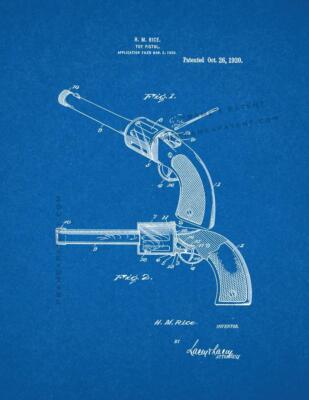 Toy Pistol Patent Print Blueprint | eBay