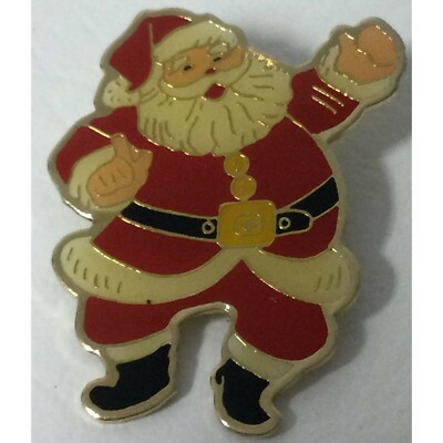 Vintage Santa Claus Christmas Lapel Pin Holiday Brooch 1 1/2" | eBay