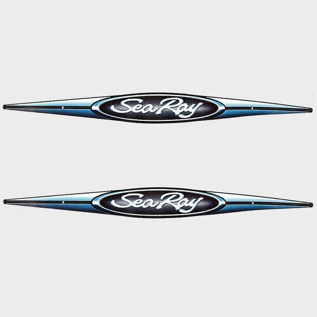 Sea Ray Boat BRAND Decal | Black Blue White 22 X 2 1/2 Inch (pair) for ...