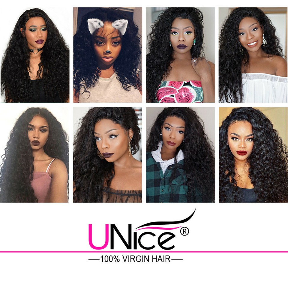 UNice Hair Brazilian Water Wave Human Hair Extensions Wet and Wavy Hair ...