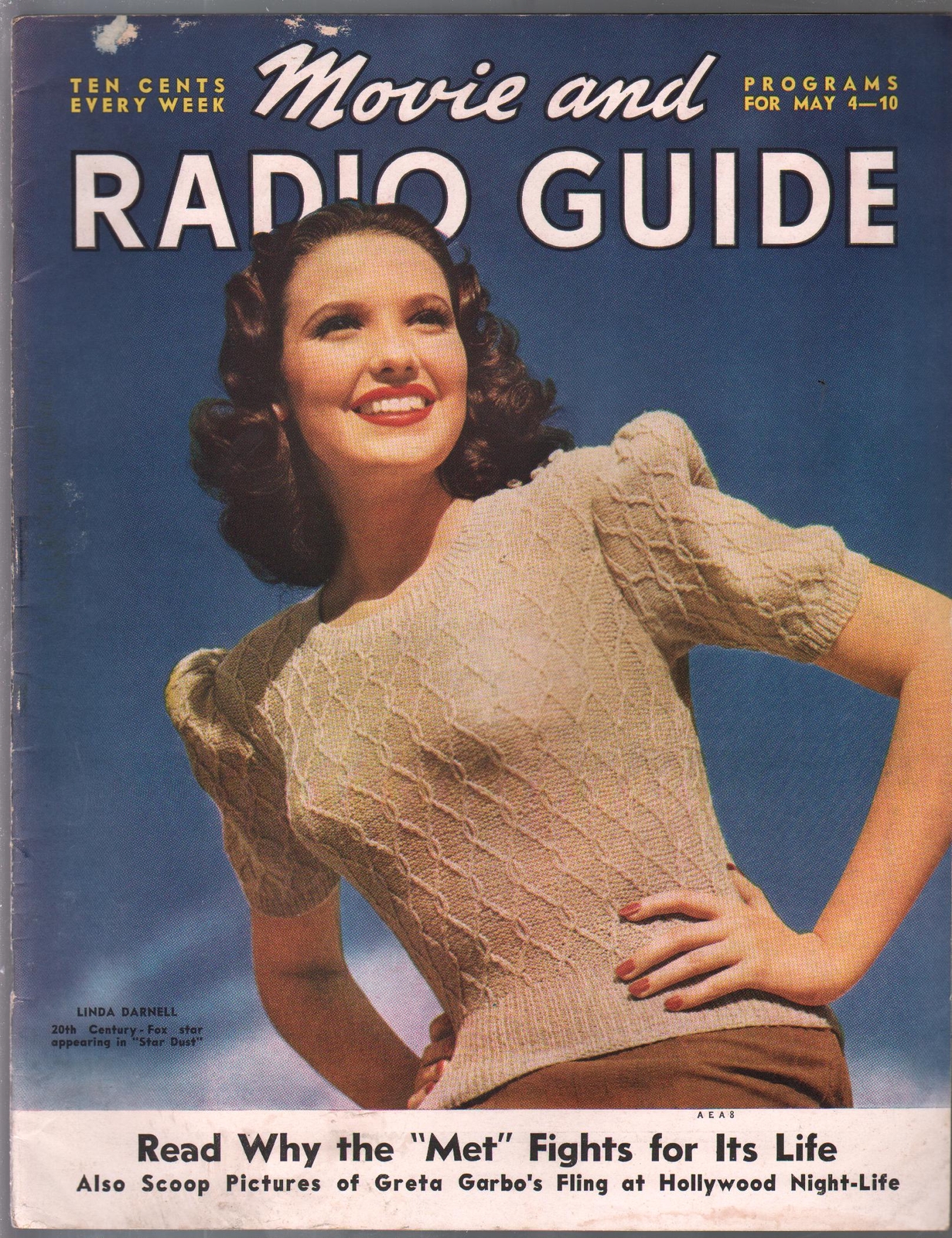 MAG: Movie and Radio Guide 5/4/1940-Linda Darnell-Bob Hope-Paulette ...
