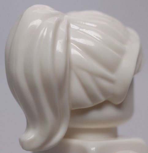 Lego White Minifig Hair Female Ponytail and Swept Sideways Fringe | eBay