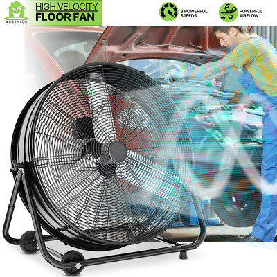 25" High Velocity Industrial Floor Fan Rolling Adjustable Tilt 3 Speed ...