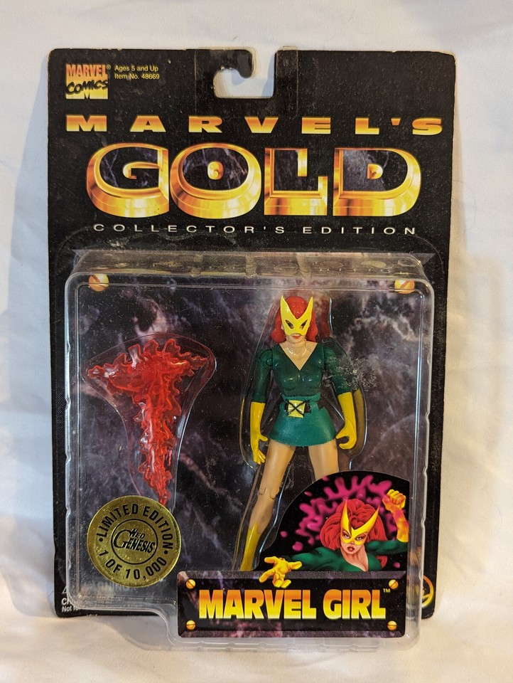 1997 NEW ToyBiz Marvel's Gold Collector's Edition Marvel Girl Action ...