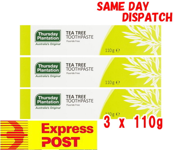 3x Thursday Plantation Tea Tree Toothpaste 110g Fluoride Free healthy ...