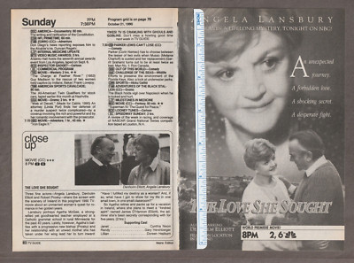 Vintage 1990 The LOVE SHE SOUGHT Magazine AD ~ Angela LANSBURY/Denholm ...
