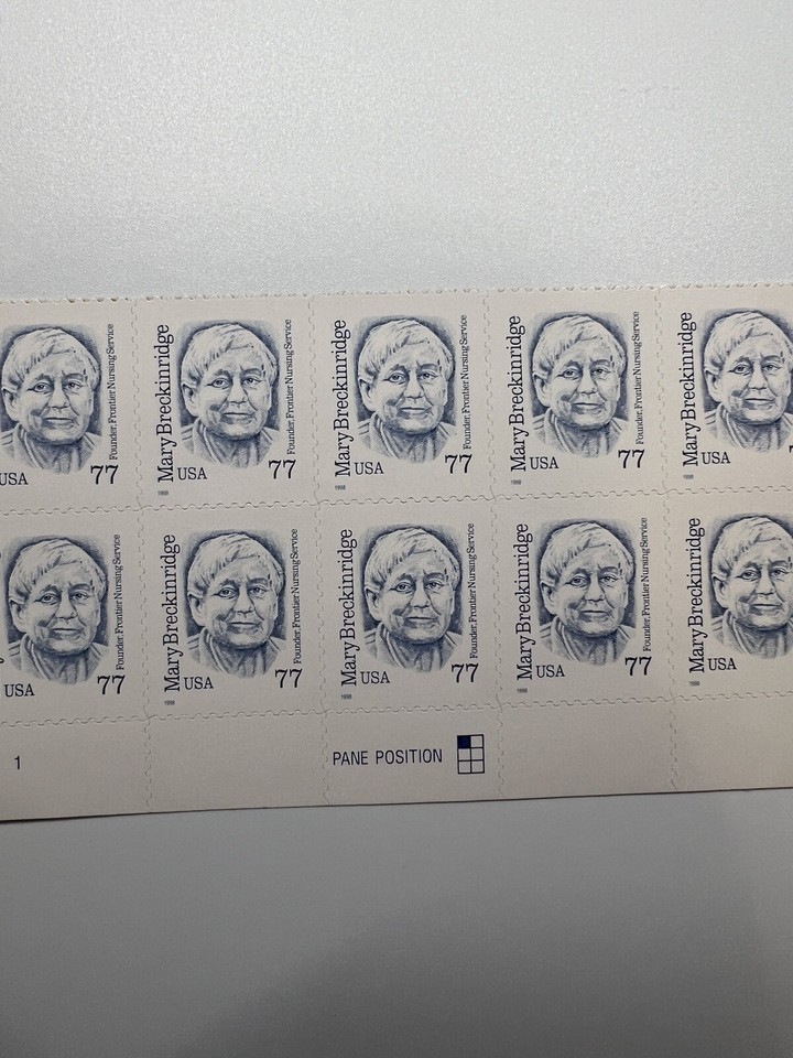#2942 Mary Breckinridge, Frontier Nursing Service 77c Sheet 10 Stamps ...