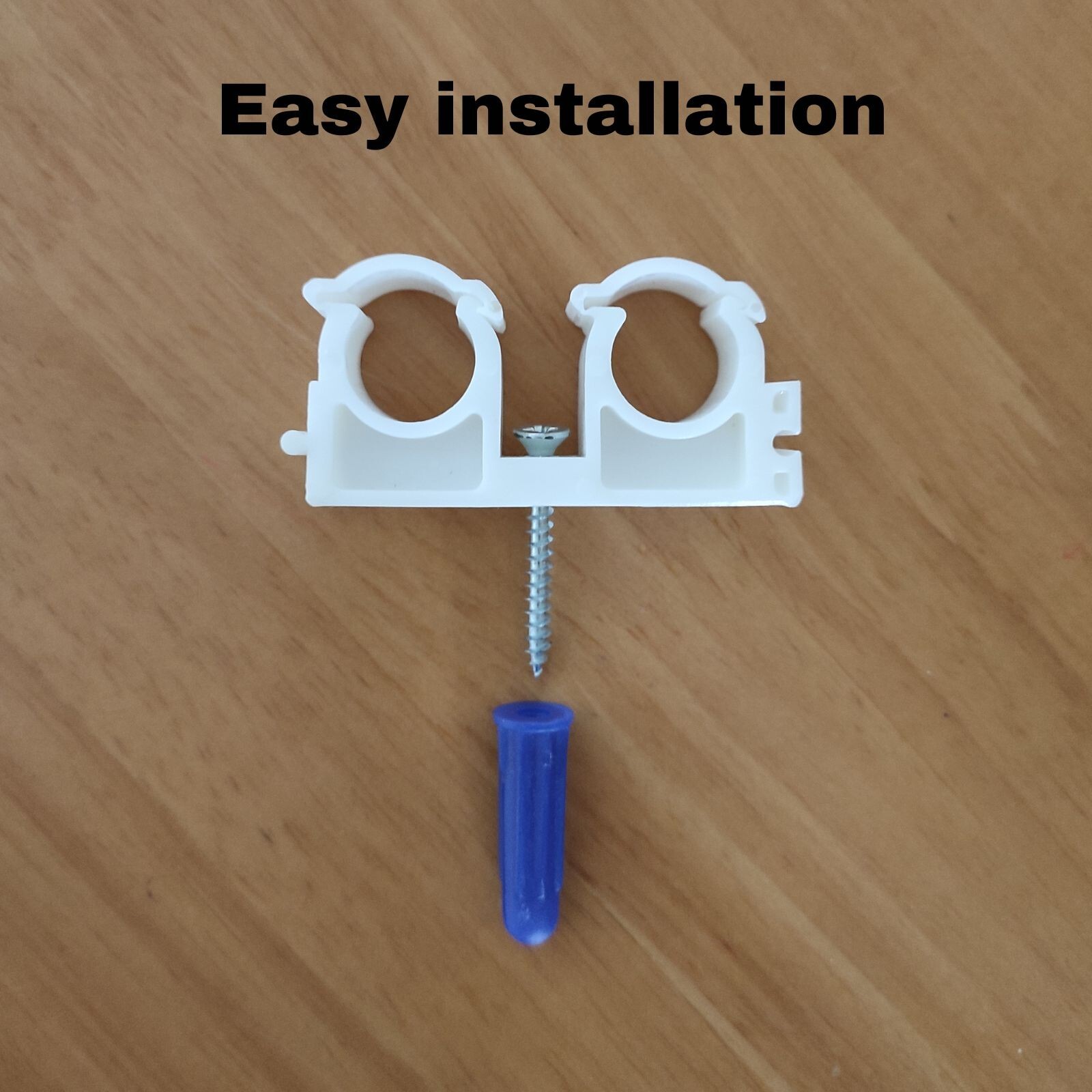 X 100 Double PVC Water Pipe Clip Clamp Holder Hose Fittings Pex Tube ...