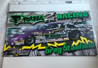 GREG STANFIELD "PIRANA Z RACING" PONTIAC GTO Signed NHRA Photo Card ...