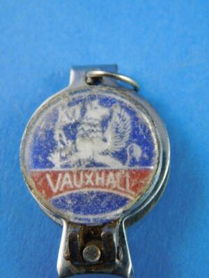 VAUXHALL CAR VINTAGE ADVERTISING KEY CHAIN FOB NAIL CLIPPERS TRIMMERS ...
