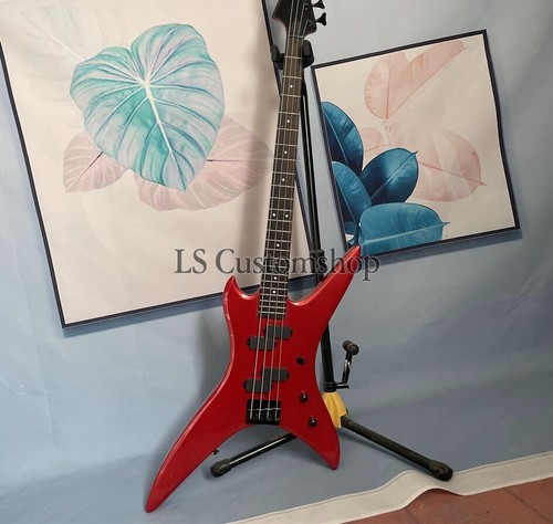 BC Electric Bass Guitar Metallic Red Stealth Shape Solid Body 4 String ...