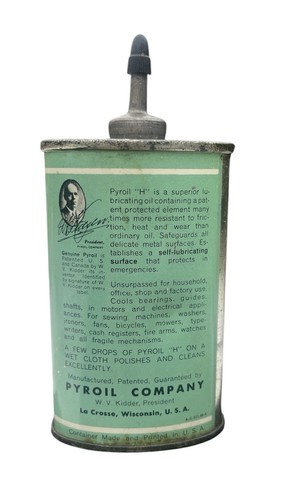 Vintage Pyroil Oiler Household Oil Can Art Deco 3 oz Wisconsin USA | eBay