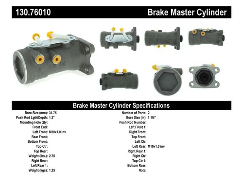 Brake Master Cylinder-Premium Centric 130.76010 805890010500| eBay