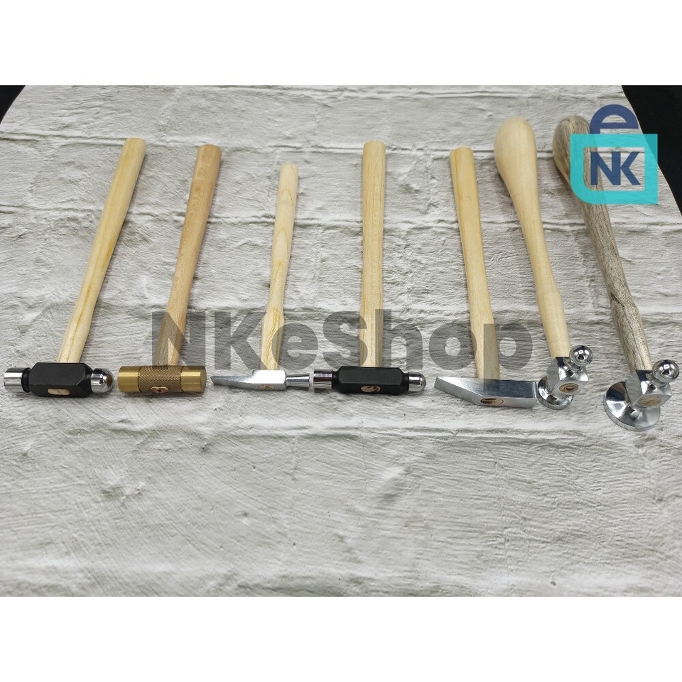 Set of 7 Jewelry Hammers-2 Chasing, 2 Ball Peen, Watch,Rivet-Mini Brass ...