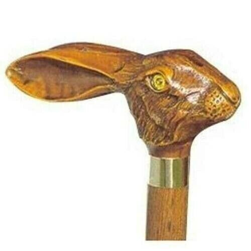 Victorian AL Handles Wooden Walking Cane Rabbit Head… - Gem