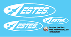 Estes Oval Logo Decal Set White | eBay