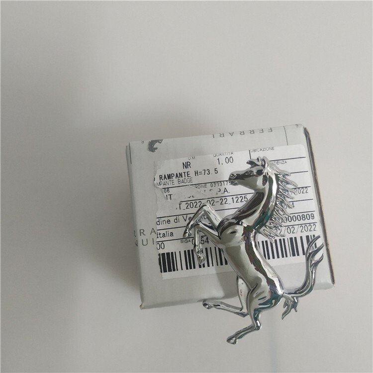 Ferrari Roma Rear Bumper Silver Horse Emblem Badge | eBay