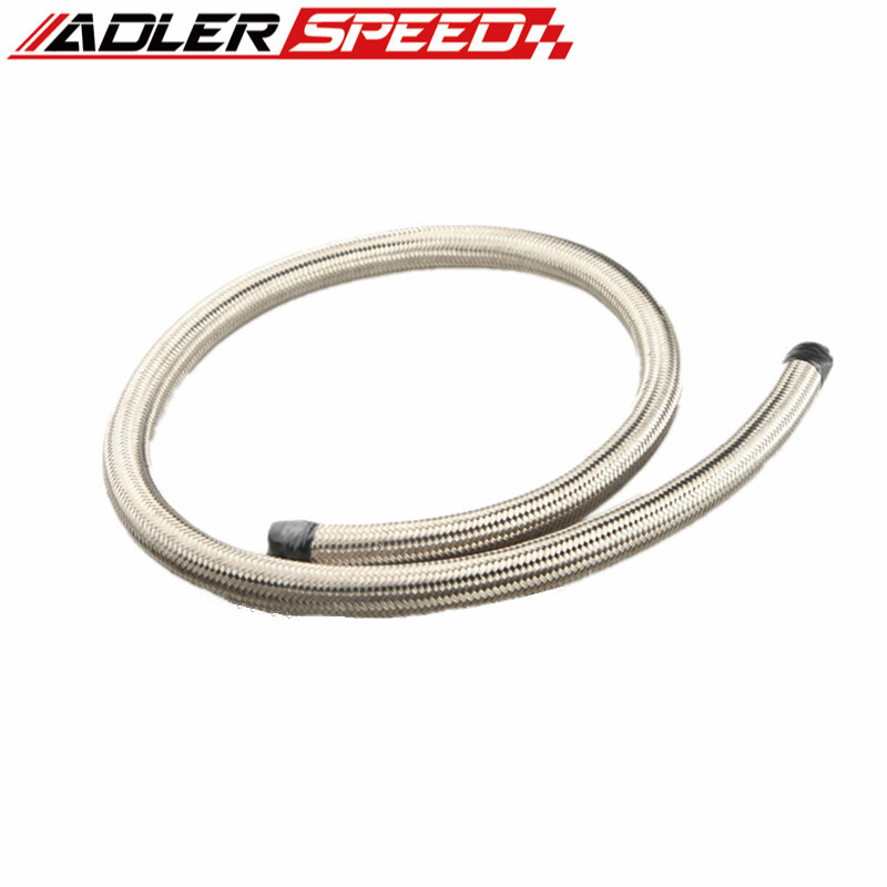 US 1M (3.3FT) AN6 -6AN Stainless Steel Braided Fuel Line Gas Oil Hose ...