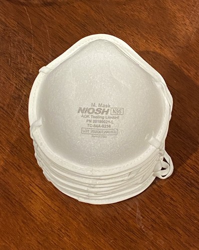 *270 pieces N95 Cup Face Respirator Mask NIOSH Approved AOK 20180021-L ...