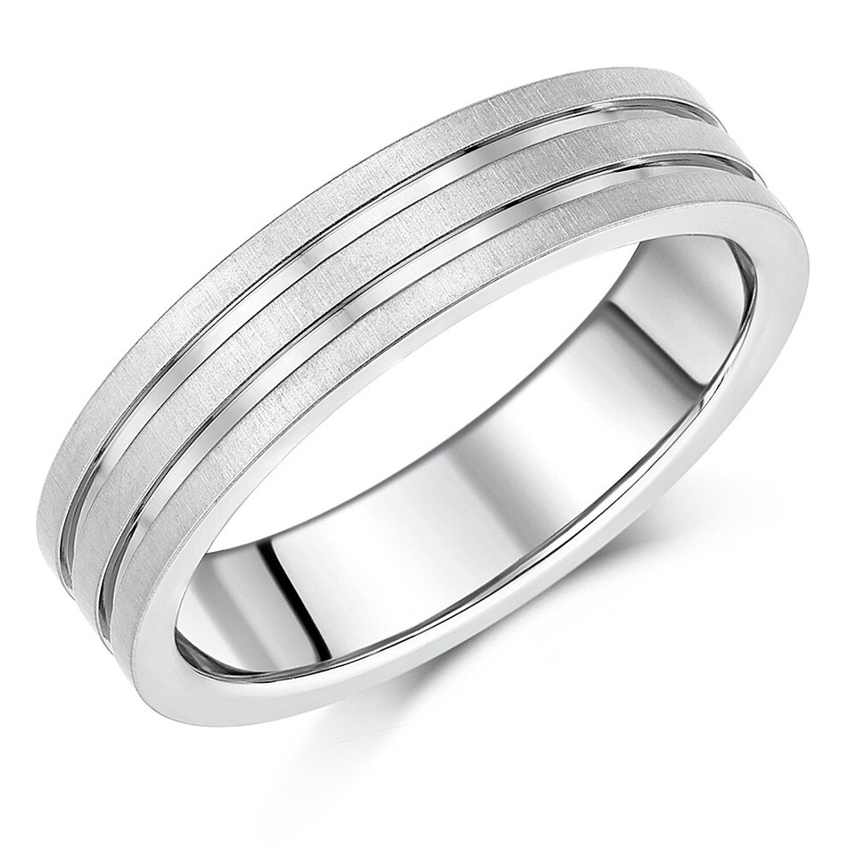 His & Hers Titanium Grooved Wedding Rings Grooved Design 4&6mm | eBay