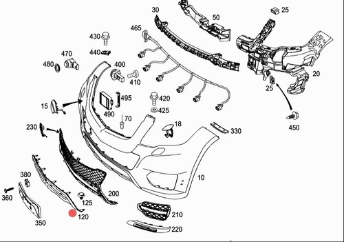 W204 X204 GLK DIFFUSORE SPOILER CROMATO PARAURTI ANTERIORE OEM ...