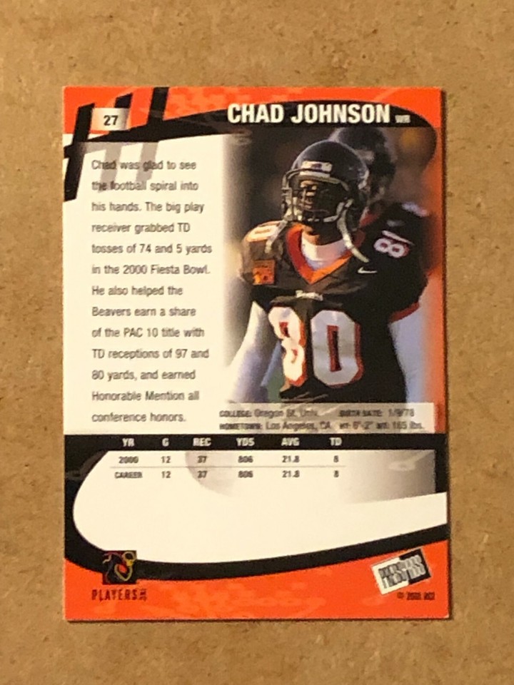 2001 Press Pass Chad Johnson Rookie #27 | eBay